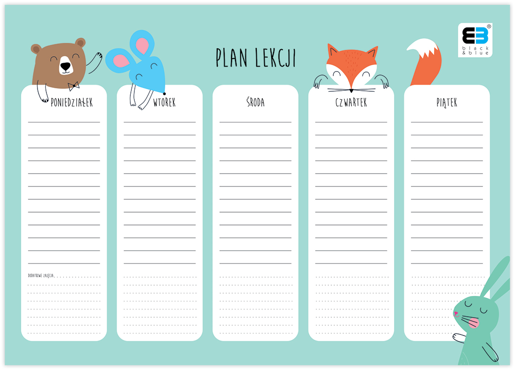 Plan Lekcji Interdruk A4 B&B Kids Pastel - Przystanek Papierniczy